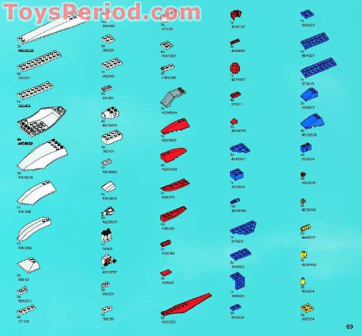 LEGO 8106 Aero Booster Instructions and Parts List