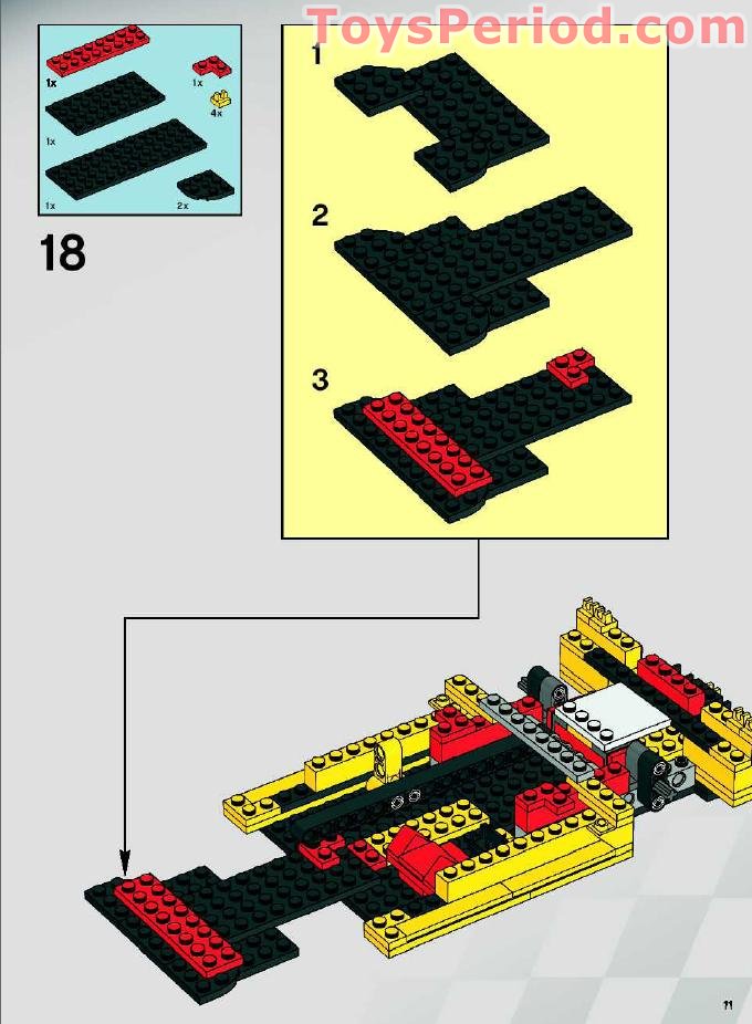 LEGO 8143 Ferrari 1:17 F430 Challenge Instructions and Parts List