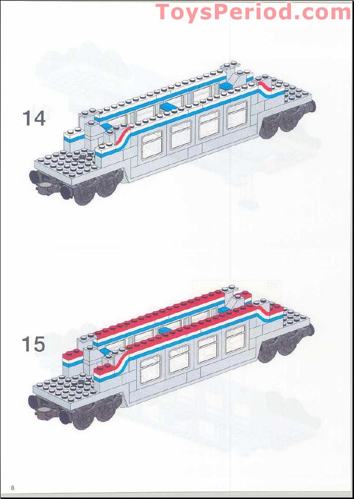 LEGO 10002 Railroad Club Car Instructions and Parts List