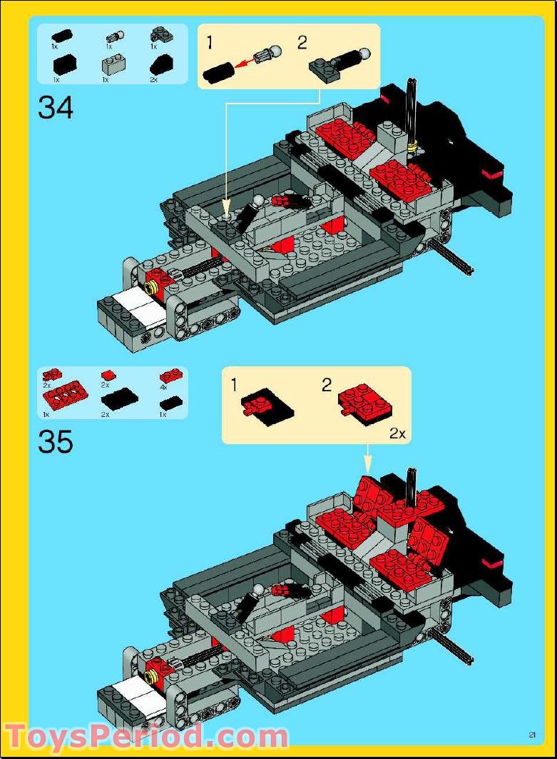 LEGO 4896 Roaring Roadster Instructions and Parts List