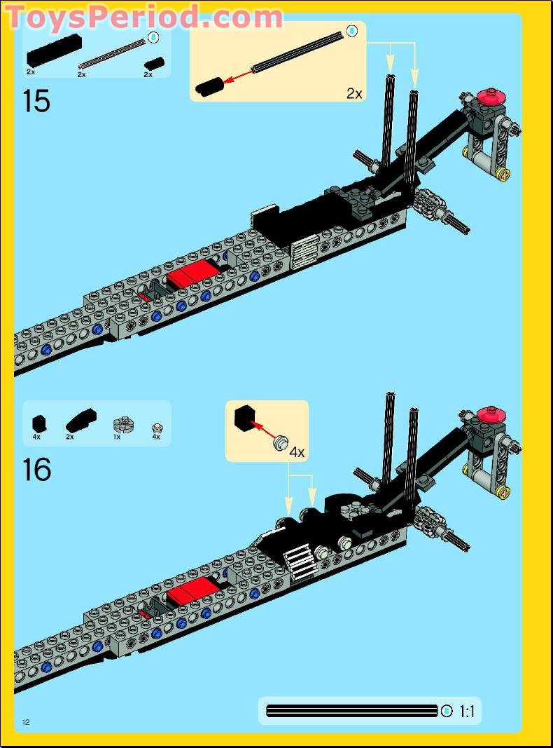 LEGO 4896 Roaring Roadster Instructions and Parts List