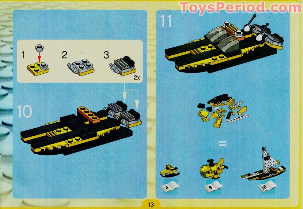 LEGO 4505 Sea Machines Instructions and Parts List