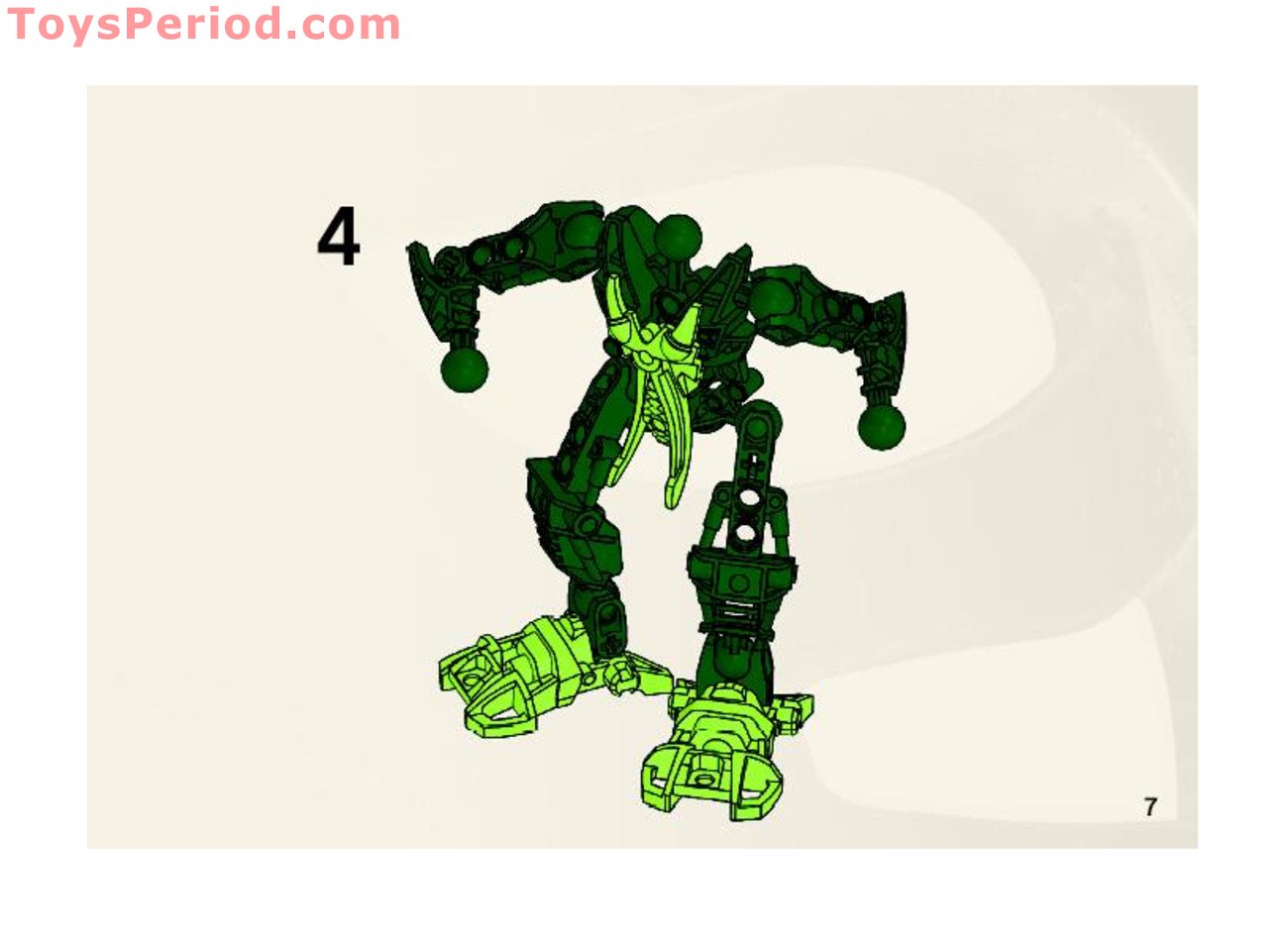 LEGO 7117 Bionicle Stars - Gresh Instructions and Parts List