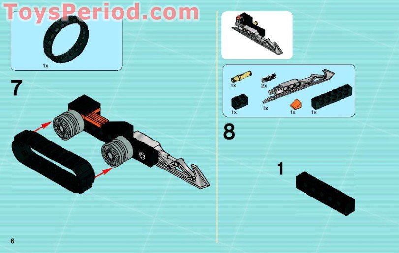 LEGO 8631 Mission 1: Jetpack Pursuit Instructions and Parts List