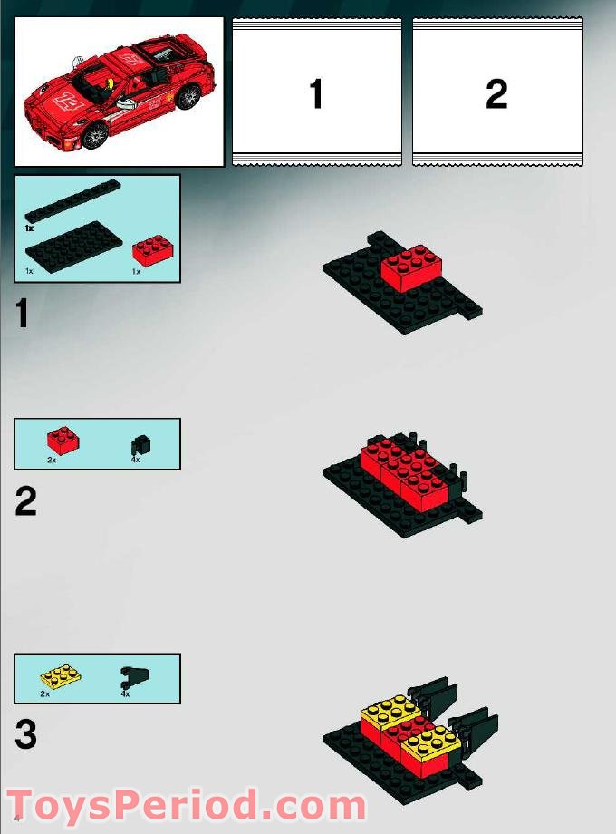 LEGO 8143 Ferrari 1:17 F430 Challenge Instructions and Parts List