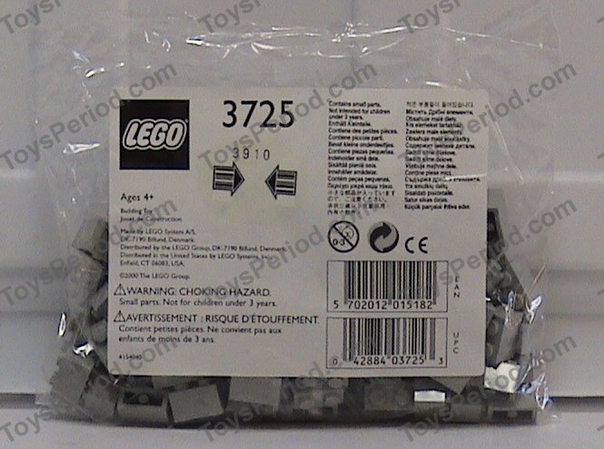LEGO 3725 1x2 Light Gray Bricks Set Parts List