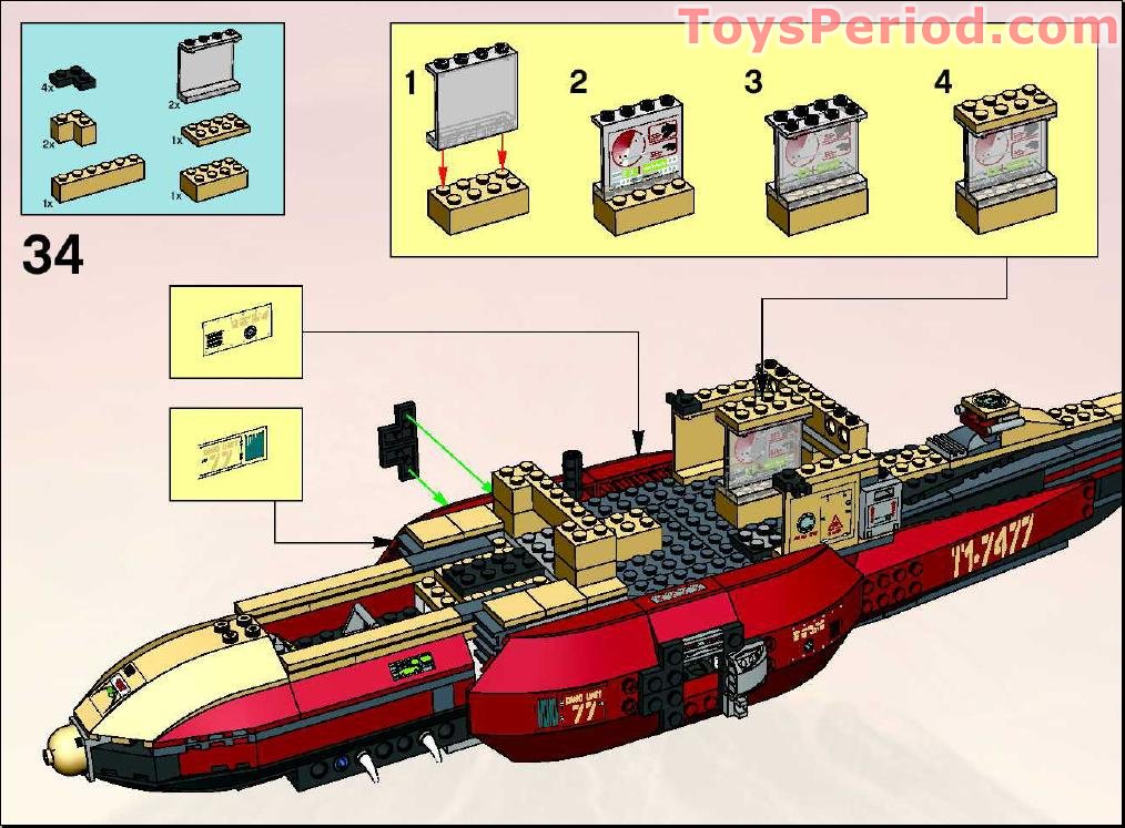 LEGO 7298 Dino Air Tracker Instructions and Parts List