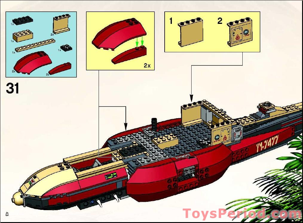LEGO 7298 Dino Air Tracker Instructions and Parts List