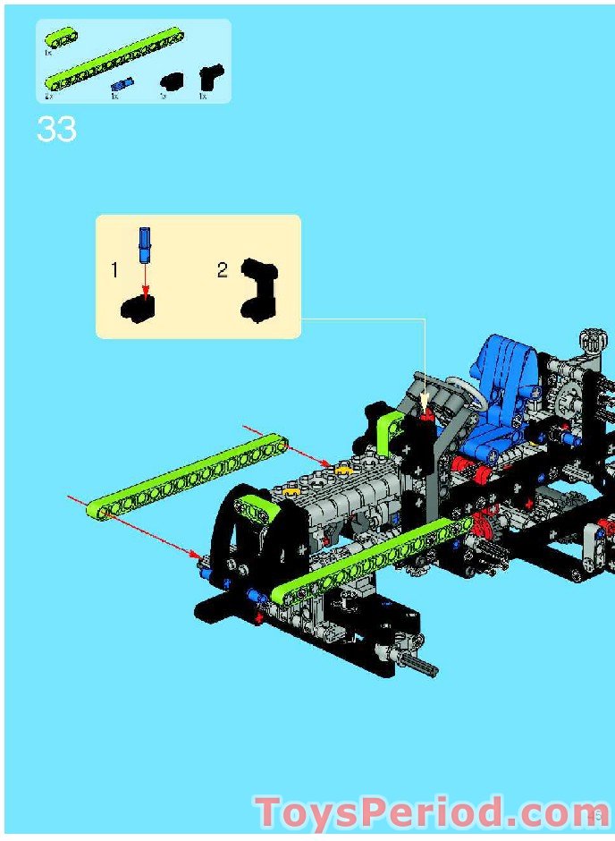 LEGO 8284-1 Dune Buggy or Tractor Instructions and Parts List