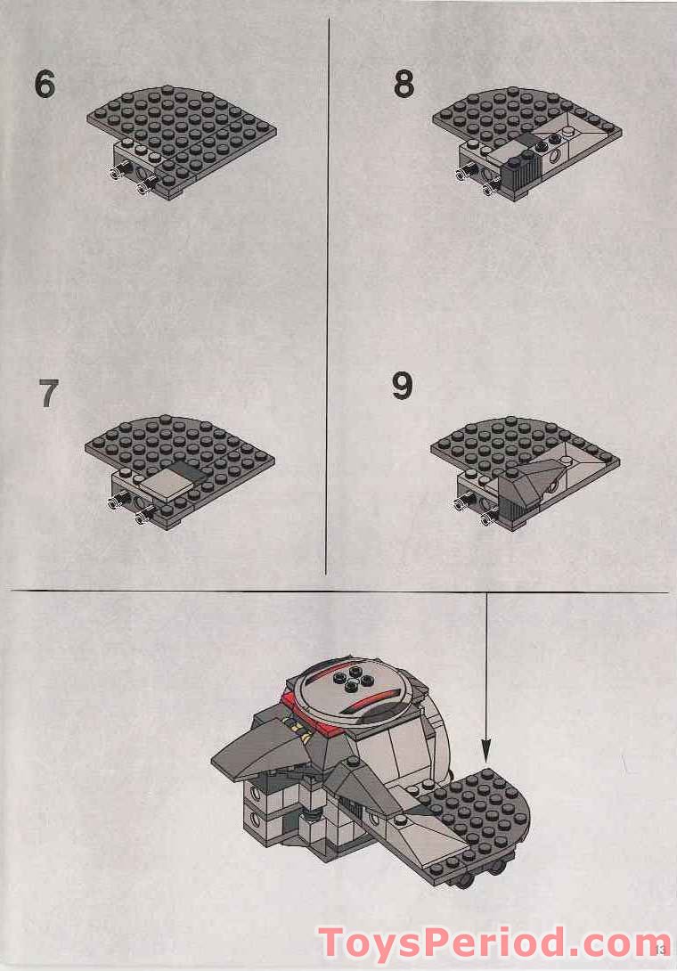 LEGO 7663 Sith Infiltrator Instructions and Parts List