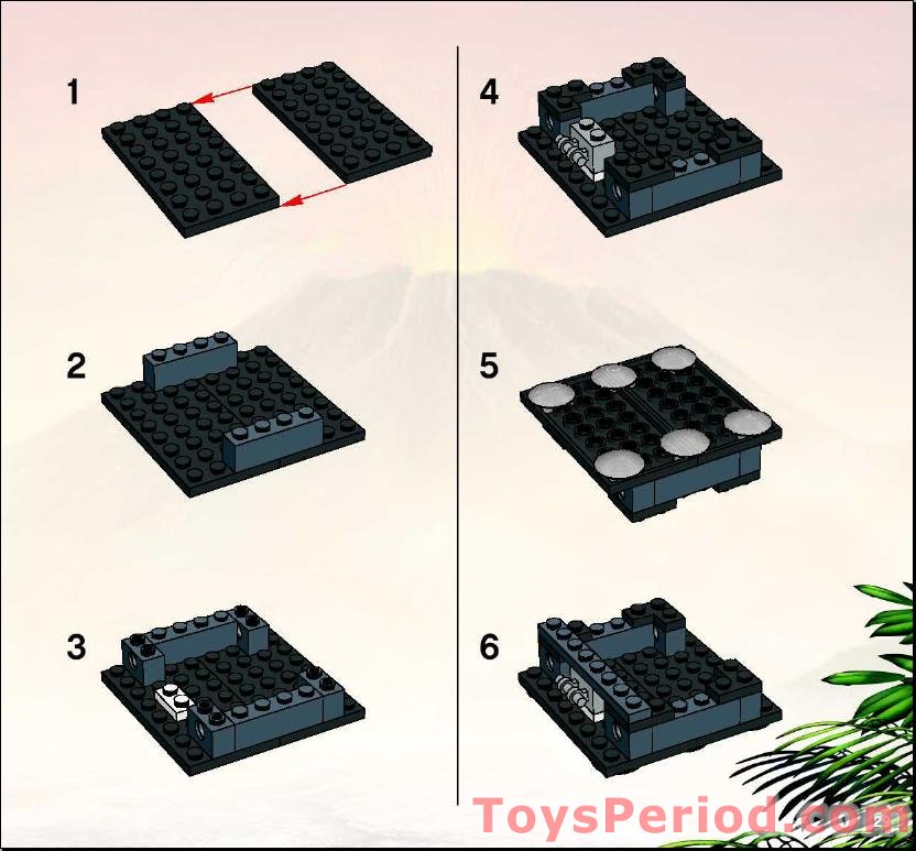 LEGO 7296 Dino 4wd Trapper Instructions and Parts List