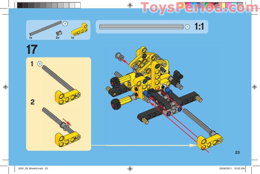 LEGO 9391 Crawler Crane Instructions and Parts List