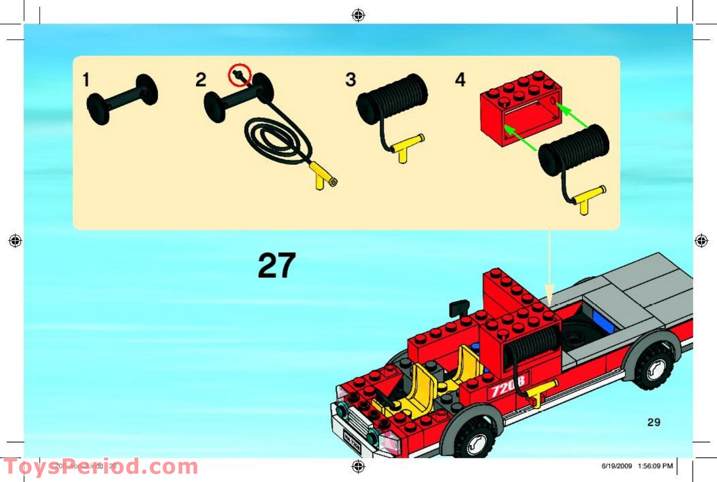 LEGO 7208 Fire Station Instructions and Parts List