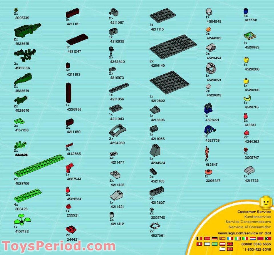 LEGO 8632 Mission 2: Swamp Raid Instructions and Parts List