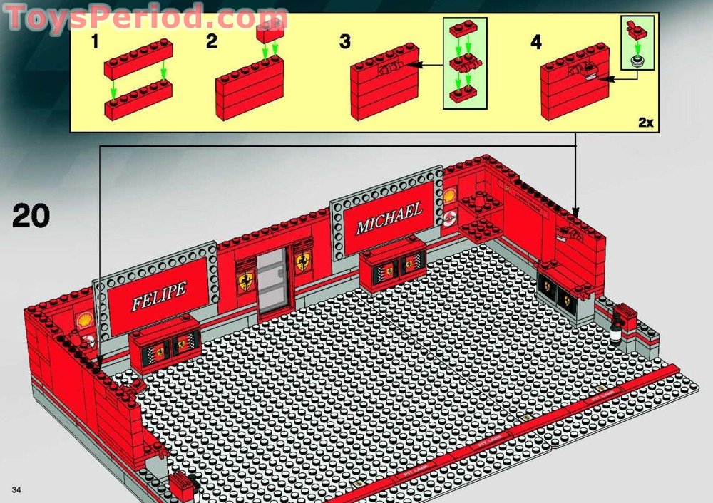 LEGO 8144-1 Ferrari 248 F1 Team (Schumacher) Instructions and Parts List
