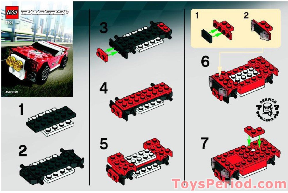 LEGO 7801 Rally Racer Instructions and Parts List