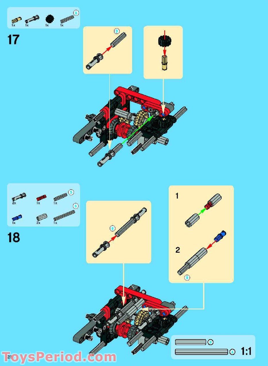 LEGO 8294 Excavator Instructions and Parts List