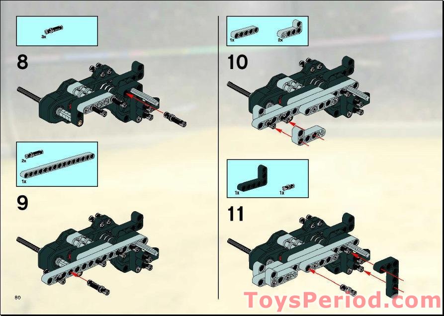 LEGO 8366 Supersonic RC Instructions and Parts List