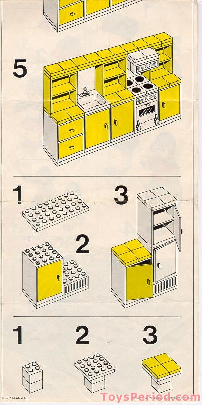 LEGO 263-1 Kitchen Set with 2 Figures Instructions and Parts List