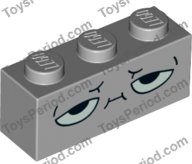 LEGO Sets with Part 3622pb092 Brick 1 x 3 with Large Half Closed Eyes ...