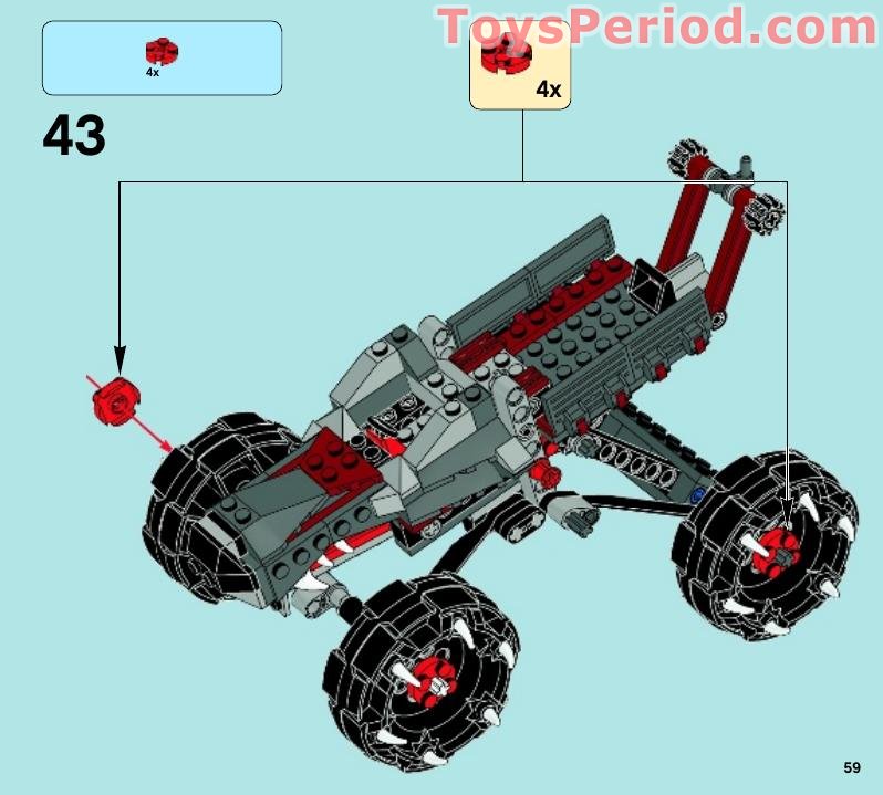 LEGO 70004 Wakz' Pack Tracker Instructions and Parts List