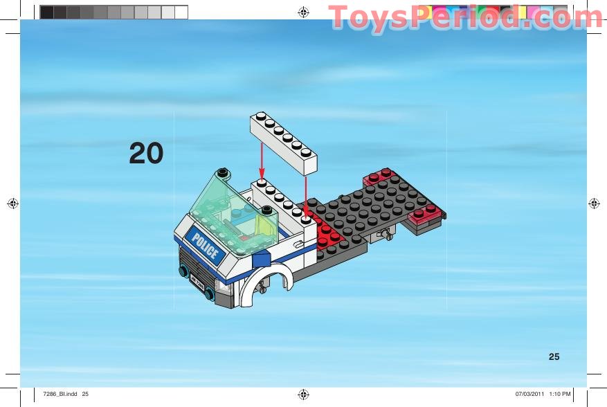 LEGO 7286 Prisoner Transport Instructions and Parts List
