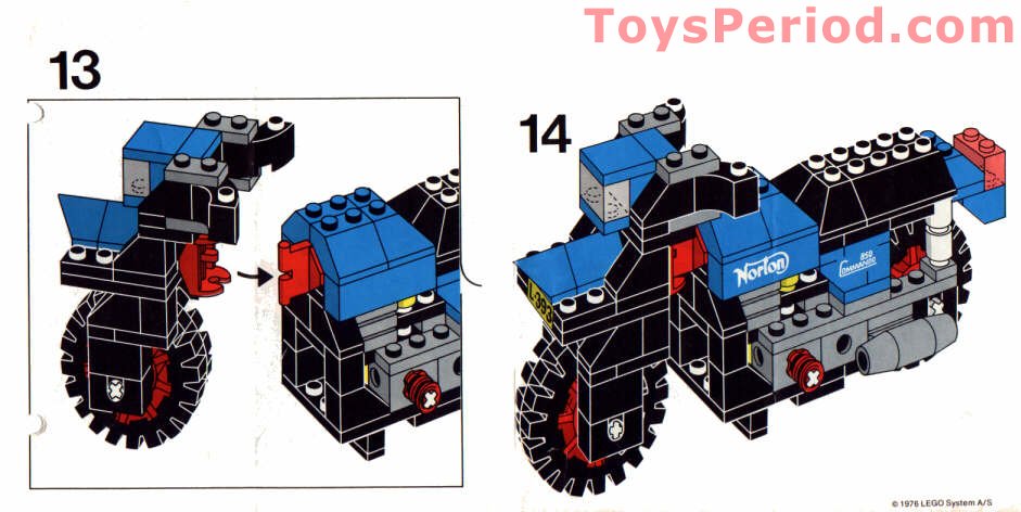 LEGO 393-1 Norton Motorcycle Instructions and Parts List