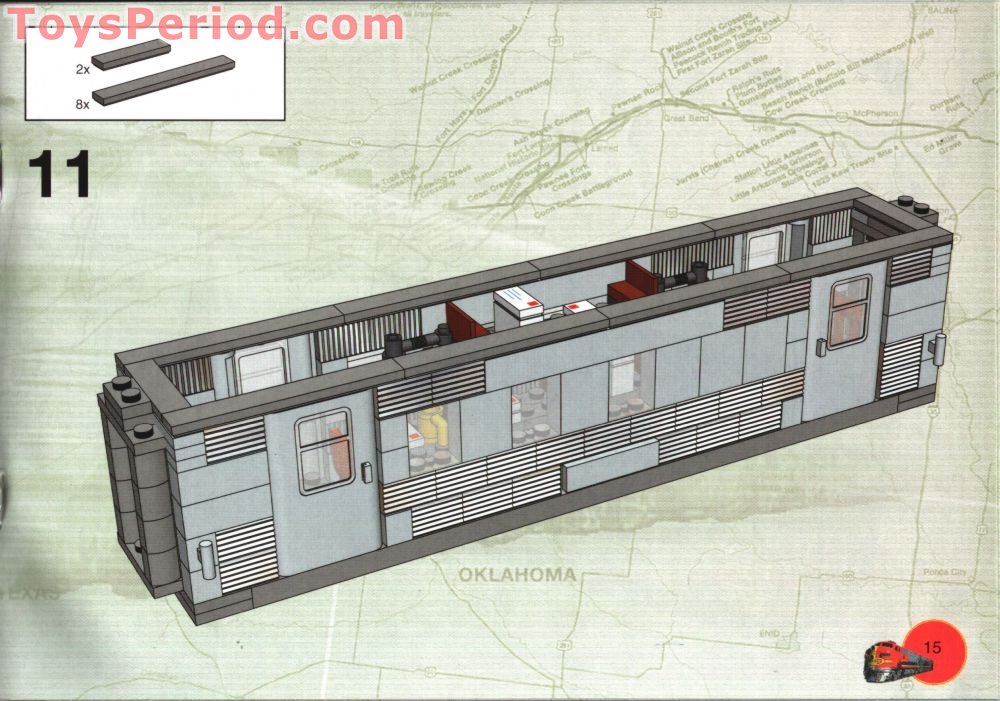 LEGO 10025 Santa Fe Cars - Set I, Mail or Baggage Car Instructions and ...
