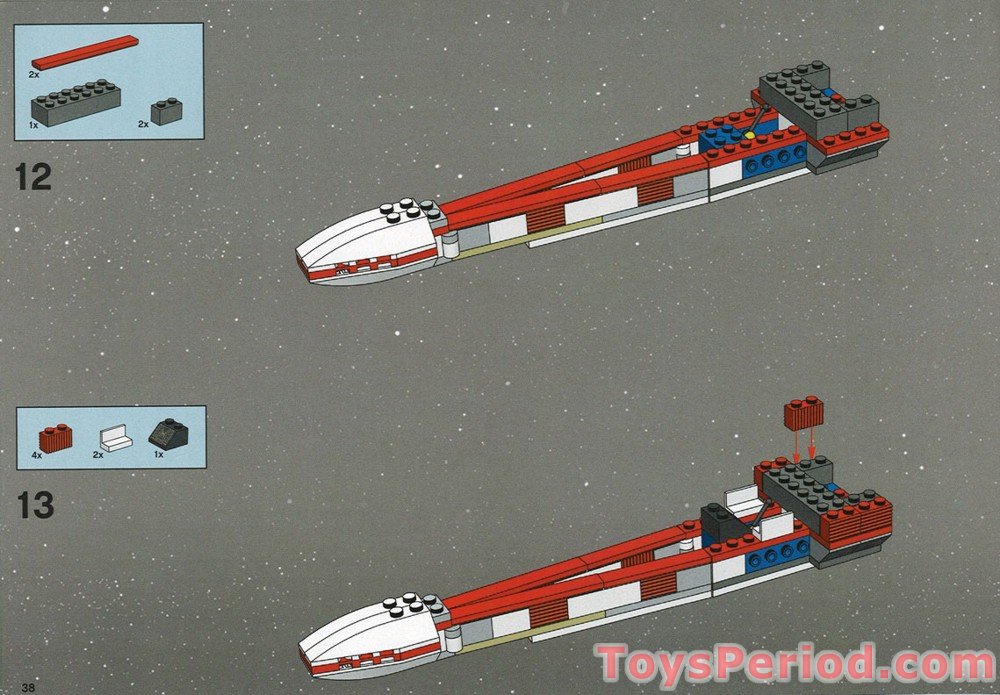 LEGO 6212 X-Wing Fighter Instructions and Parts List