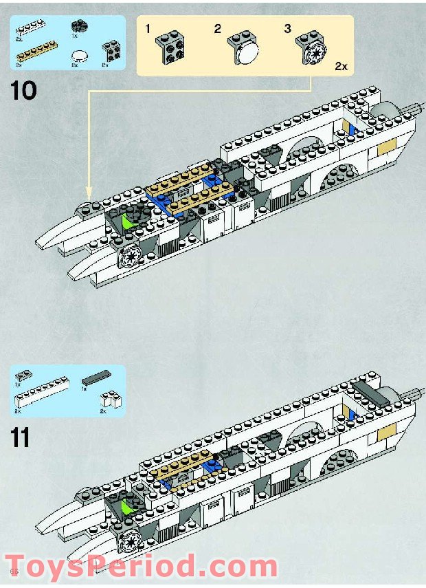 LEGO 7676 Republic Attack Gunship Instructions and Parts List