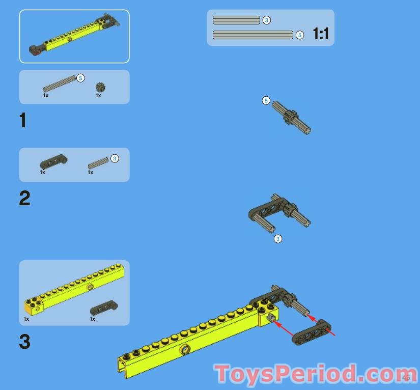 LEGO 8067 Mini Mobile Crane Instructions and Parts List