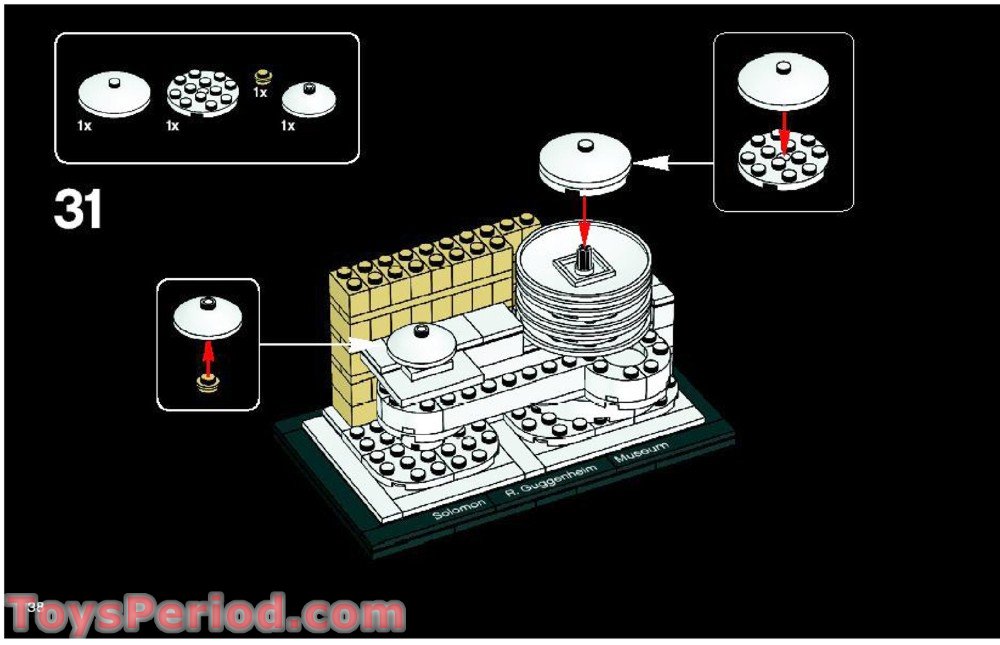 LEGO 21004 Solomon R. Guggenheim Museum Instructions and Parts List