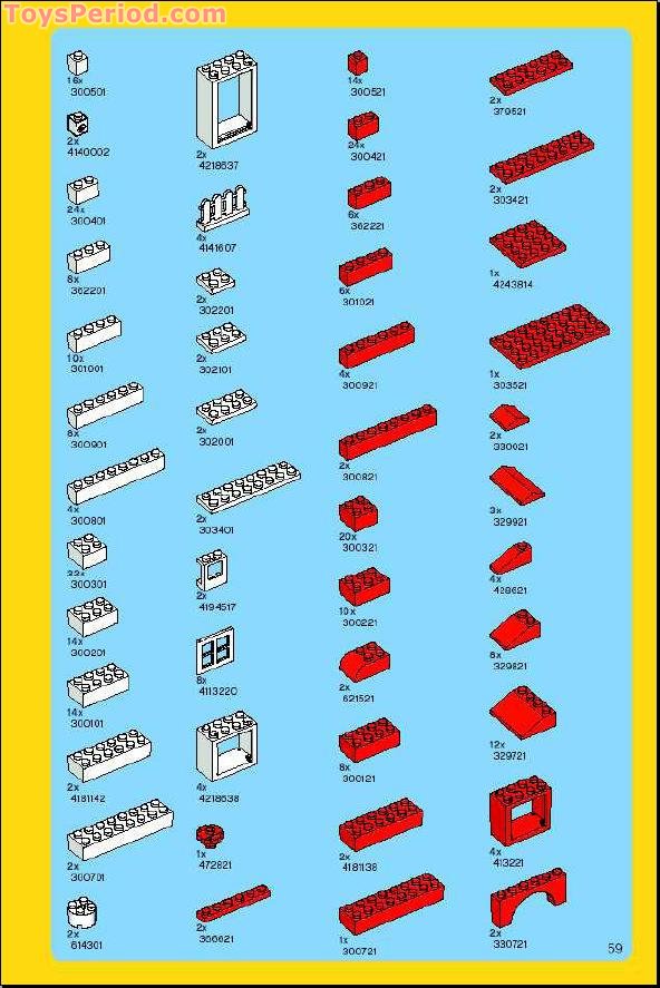 LEGO 5482 Ultimate House Building Set Instructions and Parts List