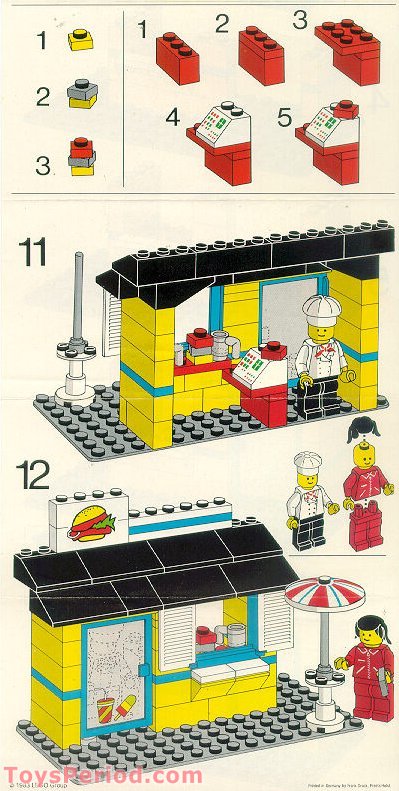 LEGO 6683 Hamburger Stand Instructions and Parts List