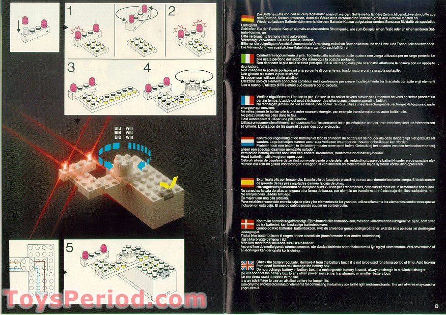 LEGO 6780 Light and Sound XT Starship Instructions and Parts List