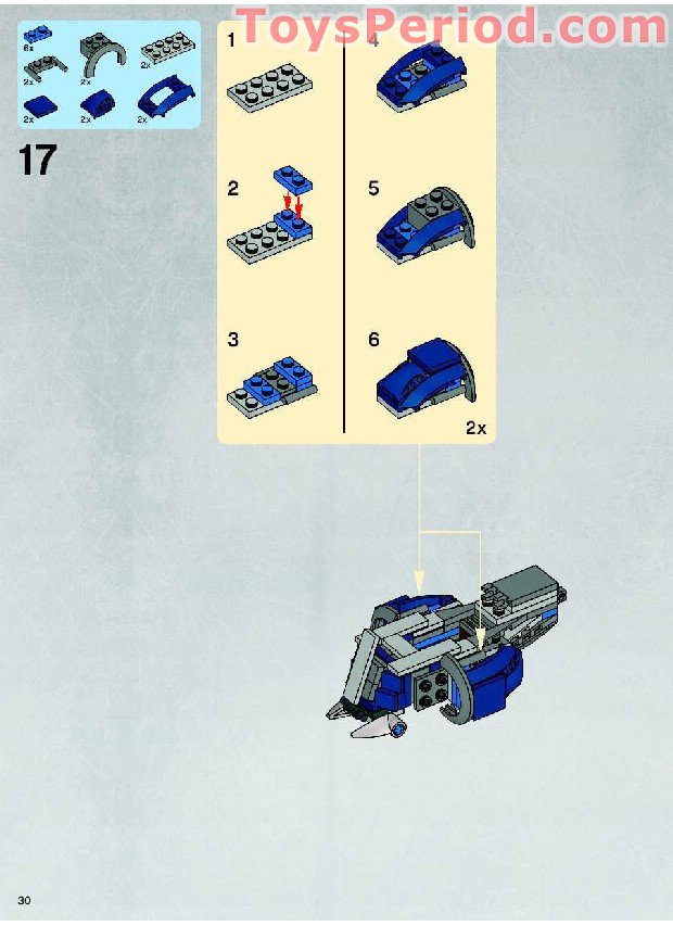LEGO 7678 Droid Gunship Instructions and Parts List