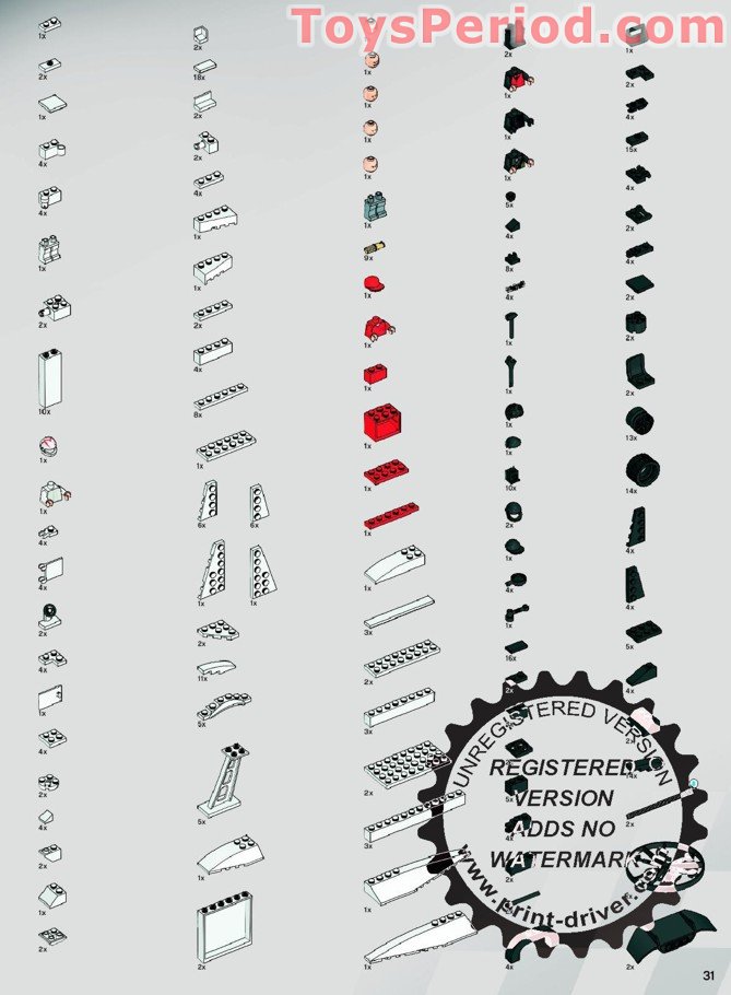LEGO 8161 Grand Prix Instructions and Parts List