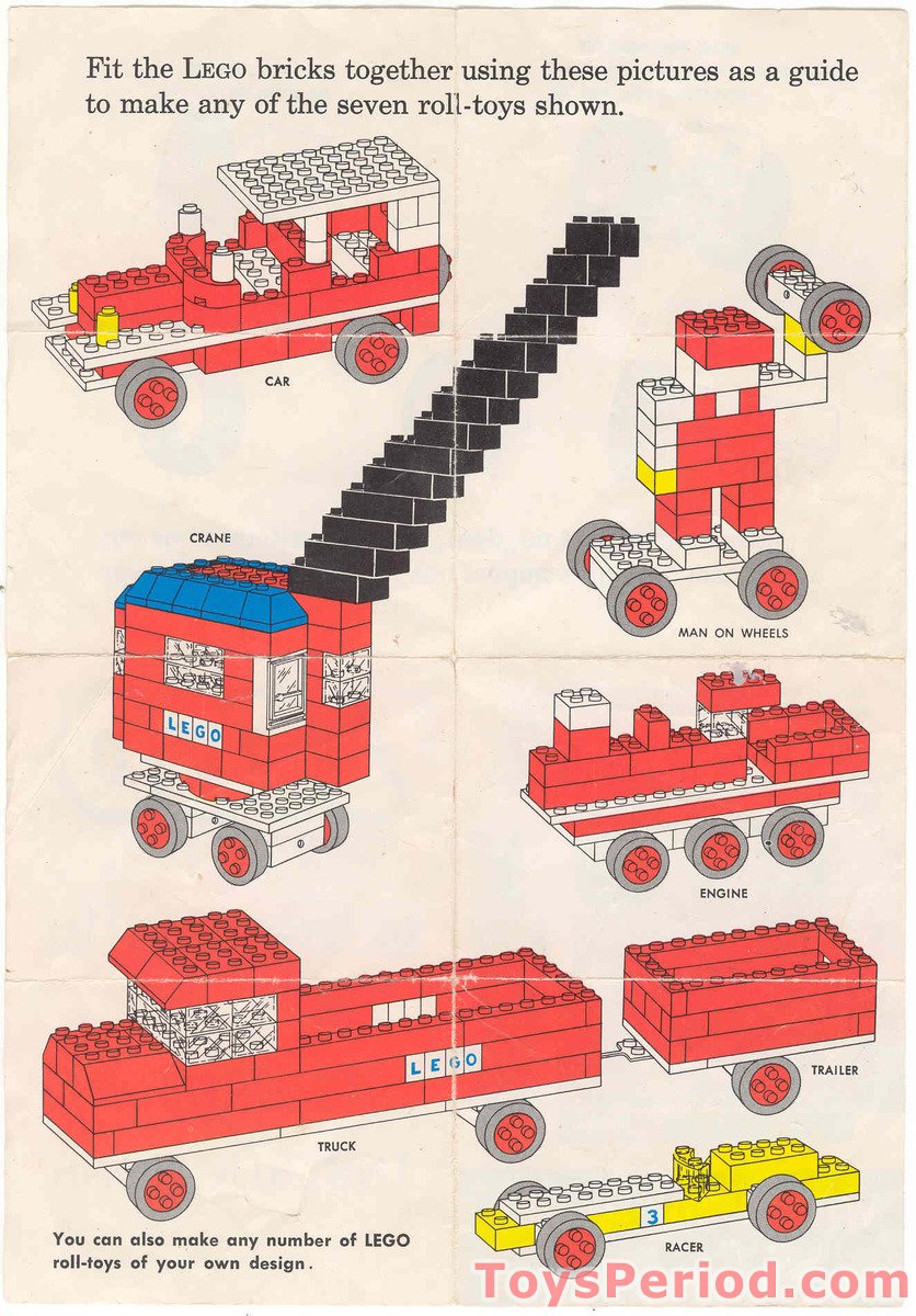LEGO 605-4 Wheel Toy Instructions and Parts List