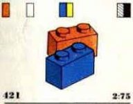 LEGO 421-1 1x2 Bricks Set Parts List