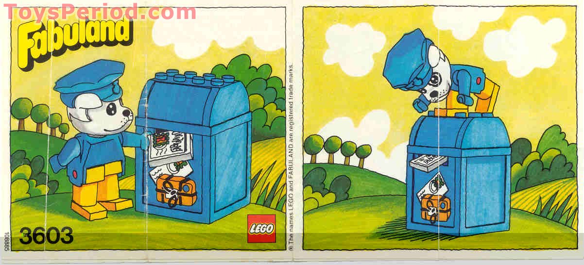 LEGO 3603 Boris Bulldog and Mailbox Instructions and Parts List