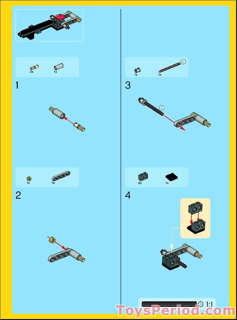 LEGO 4896 Roaring Roadster Instructions and Parts List