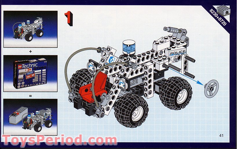 LEGO 8230 Coastal Cop Buggy Instructions and Parts List