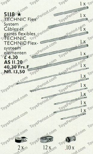 LEGO 5118 Technic Flex System Cables Set Parts List