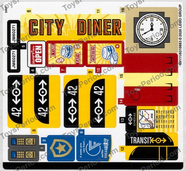 LEGO Sets with Part 60271stk01 Sticker Sheet for Set 60271 - (69111/ ...