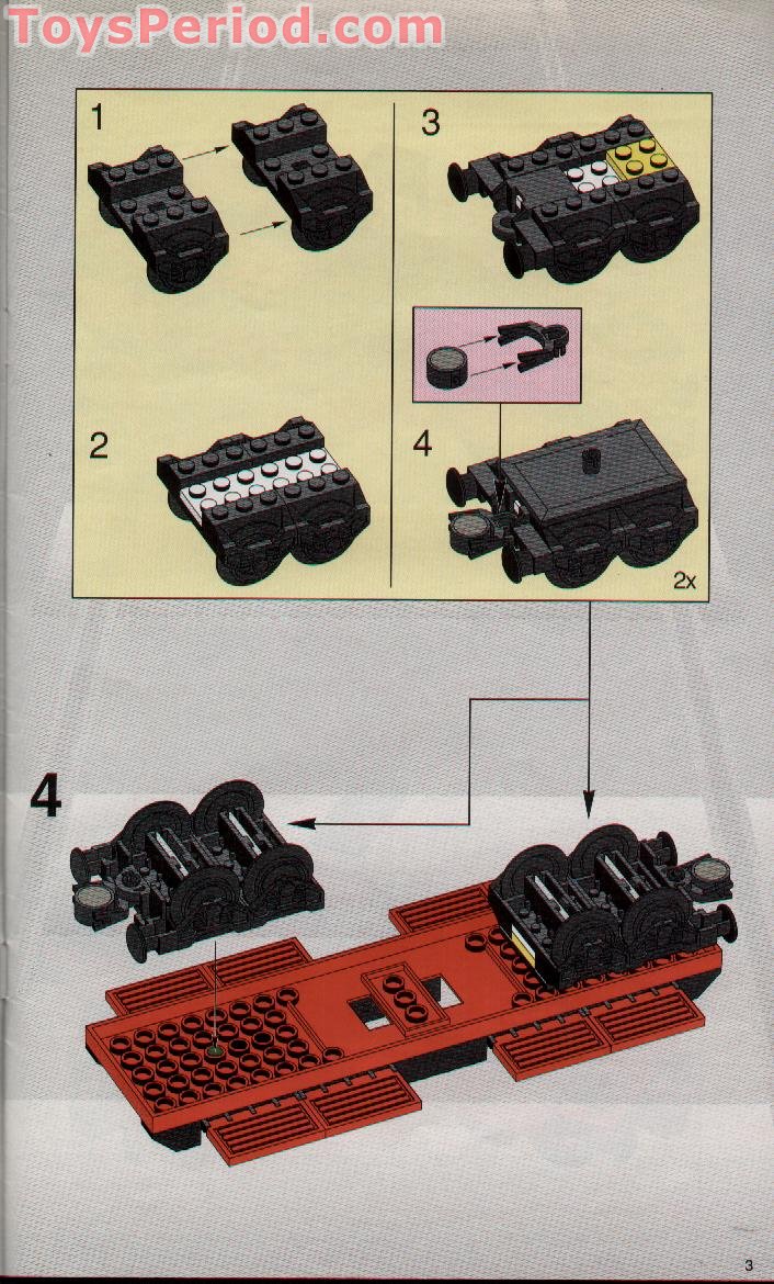 LEGO 2126 Train Cars Instructions and Parts List