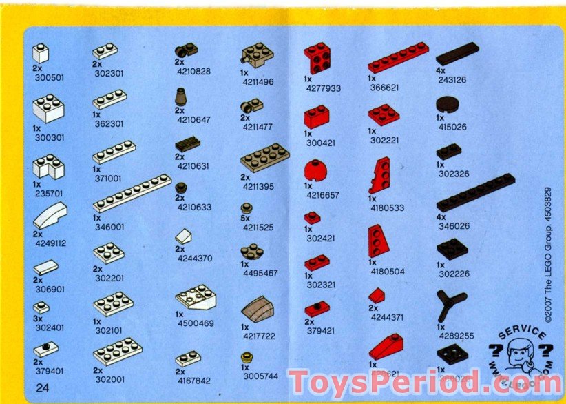 LEGO 4918 Mini Flyers Instructions and Parts List