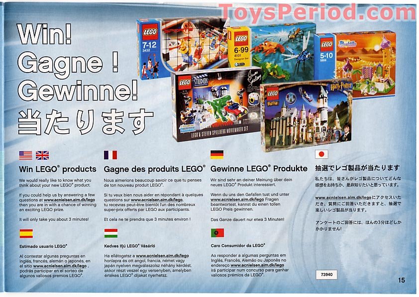 LEGO 8374 Williams F1 Team Racer 1:27 Instructions and Parts List