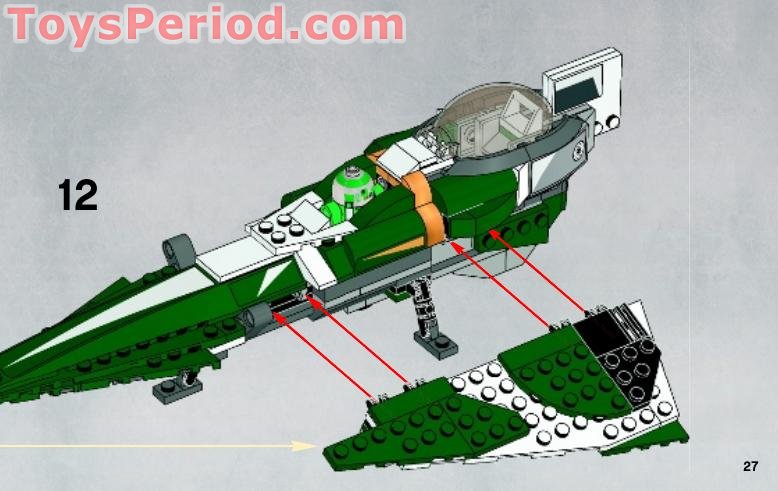 LEGO 9498 Saesee Tiin's Jedi Starfighter Instructions and Parts List