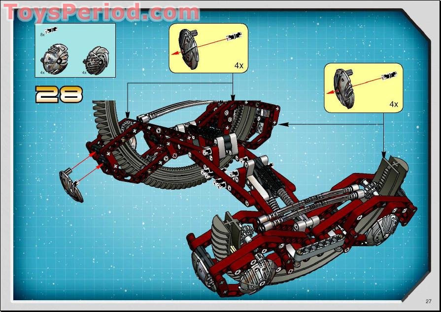 LEGO 4481 Technic Hailfire Droid Instructions and Parts List