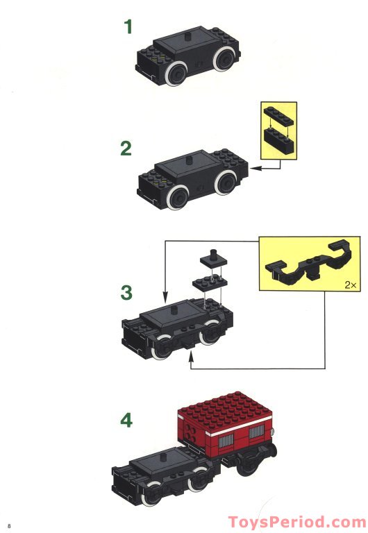 LEGO 4551 Crocodile Locomotive Instructions and Parts List